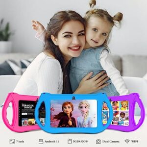 RliyOliy Kids Tablet, 7 inch Tablet for Kids, Android 11 Tablet, 3GB RAM 32GB ROM Toddler Tablet with Bluetooth, WiFi, GMS, Parental Control, Dual Camera, Shockproof Case, Educational, Games