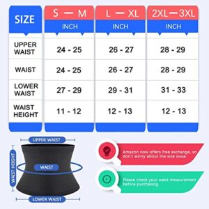 BESTSOTIM Women's Waist Trainer Belt for Lower Belly Fat, Plus Size Corset for Weight Loss, Tummy Wrap Workout Belt, Sweat Waist Trimmer Black