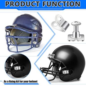 Football Helmet Repair Kit Football Helmet Hardware Kit R Shape Football Visor Clips Screws Nuts with Rubber Gaskets for Youth Hockey Baseball Sports (32 Pcs)