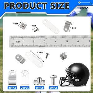 Football Helmet Repair Kit Football Helmet Hardware Kit R Shape Football Visor Clips Screws Nuts with Rubber Gaskets for Youth Hockey Baseball Sports (32 Pcs)