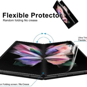 2X Tempered Glass Front Screen Protector Compatible with Samsung Galaxy Z Fold 4+ 2X Inner Soft TPU Film Shields+ 2X Camera Lens Protector [Scratch Resistant] [Bubble Free]