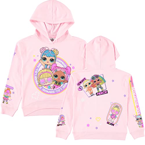 L.O.L. Surprise! Girls Sweatshirt -Jumbo Print and Embroidery Sweater- Sizes 4-16 Pink