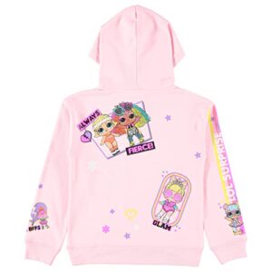 L.O.L. Surprise! Girls Sweatshirt -Jumbo Print and Embroidery Sweater- Sizes 4-16 Pink