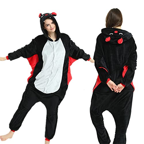 Unisex Adult Homewear Animal Pajamas Flannel One-pieces Pajamas Cosplay Kigurumi Onesie(bat(L))