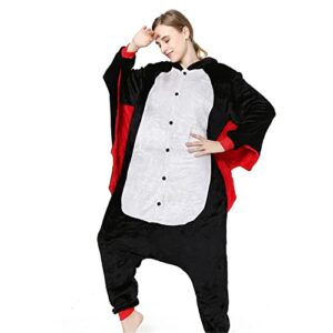 Unisex Adult Homewear Animal Pajamas Flannel One-pieces Pajamas Cosplay Kigurumi Onesie(bat(L))