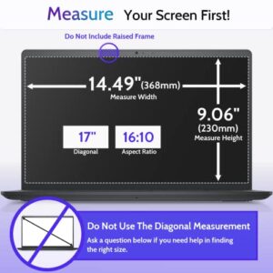 3 Pcs 17" Anti Blue Light Screen Protector Compatible With Lenovo Hp Dell Acer Asus Samsung etc Laptop-16:10 Aspect, 17 Inch Computer Monitor Glare Filter Uv Blocker Shield Cover Eye Protection Film