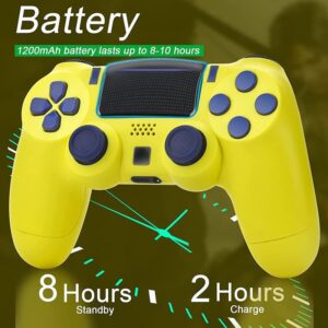 YU33 Wireless Controller for PS4 Controller, Replacement for Playstation 4 Controller,Dual Vibration Pa4 Game Gamepad Joystick Remote Controller for PS4/Slim/Pro/PC,with Motion Control,Audio Yellow