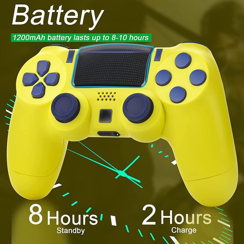 YU33 Wireless Controller for PS4 Controller, Replacement for Playstation 4 Controller,Dual Vibration Pa4 Game Gamepad Joystick Remote Controller for PS4/Slim/Pro/PC,with Motion Control,Audio Yellow