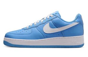 nike mens air force 1 low retro, university blue/white/metallic, 7.5