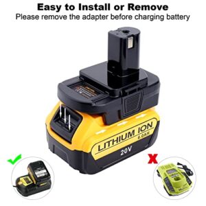 Biswaye Adapter Compatible with Dewalt 20V Battery to Replacement for Ryobi 18V ONE+ Battery, Adapter Compatible with Milwaukee M18 Battery to Replacement for Ryobi 18V ONE+ Battery P102 P189 P107