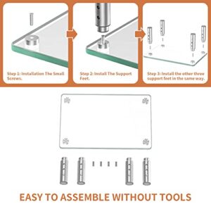 Hemudu Monitor Stand Riser, 3 Height Adjustable Laptop Stand Riser, Monitor Stand Riser 11.8"x 8.1" Stand for PC, Computer, Laptop Clear HD06T-001