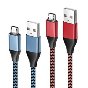 charger cable for ps4 controller 2pack 15ft extra durable nylon braided micro usb fast charging cord compatible with playstation 4,xbox one s/x controller,samsung galaxy s7 s6,j7 j3 note 5 4 and more