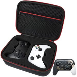 younik controller carrying travel case, protective hard case for 2 controllers, compatible with ps-5, ps-4, x-box 1, switch pro and other universal sized controllers