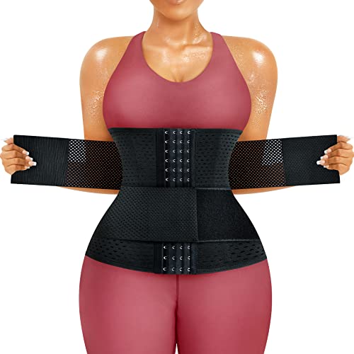 ZOPEUSI Waist Trainer For Women Waist Cincher Trimmer Sport Girdle Underbust Corset Tummy Control Hourglass Body Shaper Black