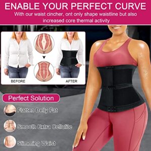 ZOPEUSI Waist Trainer For Women Waist Cincher Trimmer Sport Girdle Underbust Corset Tummy Control Hourglass Body Shaper Black