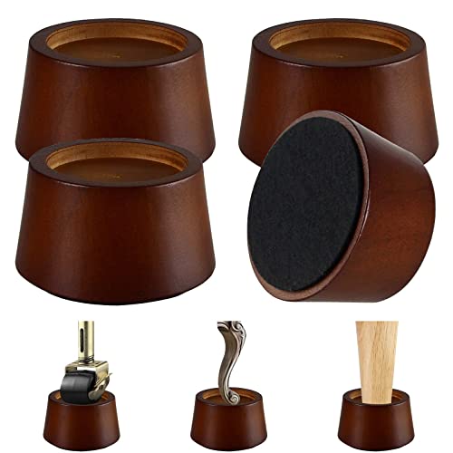 KOIKEY Furniture Raisers Bed Risers - 2 Inch Wooden Circle Heavy Duty Furniture Height Extenders Lifts for Sofa Couch Desk Chair Table Base Raising Space, Convenient Store and Cleaning, Pack of 4