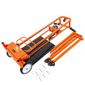 SuperHandy Material Lift Winch Stacker, Pallet Truck Dolly, Lift Table, Fork Lift, 330 Lbs 40" Max Lift w/ 8" Wheels, Swivel Casters [Patent Pending]