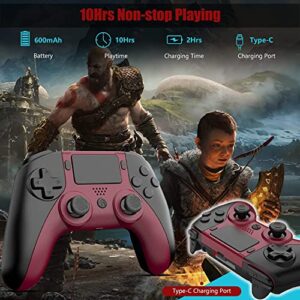 KENNEAS Wireless Pro Controller Compatible with Playstation 4/PS4 Pro/PS4 Slim, Immersive Vibration/6-axis Sensor/Precision Touchpad/600mAh battery/Programmable Back Button, 2023-Newest Gamepad