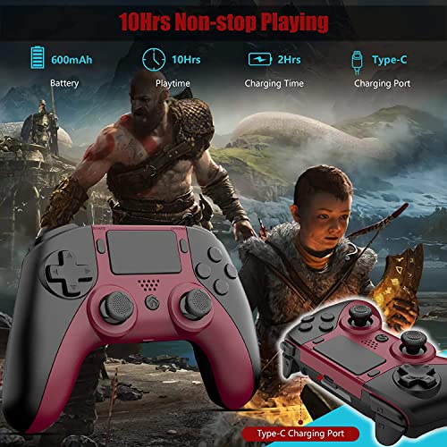 KENNEAS Wireless Pro Controller Compatible with Playstation 4/PS4 Pro/PS4 Slim, Immersive Vibration/6-axis Sensor/Precision Touchpad/600mAh battery/Programmable Back Button, 2023-Newest Gamepad