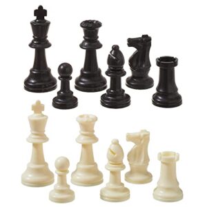 green sky weighted tournament chess pieces for chess set, 7.5cm or 3" king, 32 plastic chess pieces for chess game for chess board (plastic)