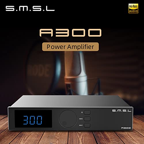 S.M.S.L A300 HiFi Power Amplifier, Bluetooth 5.0 2.1 165W x 2 THD+N 0.004% Class D Integrated Amp SDB Sound Effects Hi-Res Audio Receiver w/Remote Control