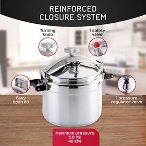 Universal 15.8 Quart / 15 Liter Professional Pressure Cooker, Sturdy, Heavy-Duty Aluminum Construction with Multiple Safety Systems, Commercial Canner Ideal for Industry usages such as Restaurants, Hotels, and Businesses with Large Kitchens