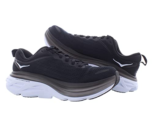 HOKA ONE ONE Bondi 8 Womens Shoes Size 7, Color: Black/White