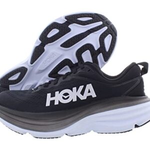 HOKA ONE ONE Bondi 8 Womens Shoes Size 7, Color: Black/White