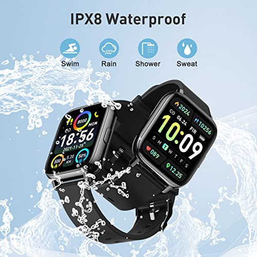 Smart Watch for Men Women Fitness: (Make/Answer Call) Bluetooth Smartwatch for Android Phone iPhone Waterproof Run Sport Digital Watches Blood Pressure Heart Rate Monitor Step Counter Sleep Tracker