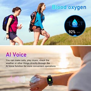 Smart Watch for Men Women Fitness: (Make/Answer Call) Bluetooth Smartwatch for Android Phone iPhone Waterproof Run Sport Digital Watches Blood Pressure Heart Rate Monitor Step Counter Sleep Tracker