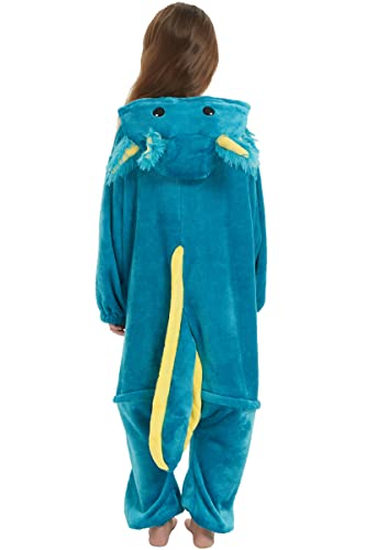 DarkCom Animal Onesie Flannel One Piece Cosplay Blue Axolotl Halloween Costume for Girls Boys