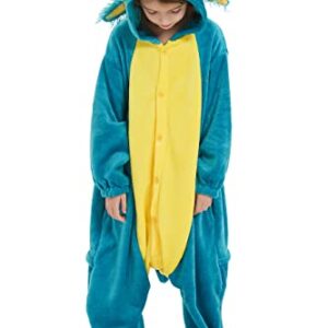 DarkCom Animal Onesie Flannel One Piece Cosplay Blue Axolotl Halloween Costume for Girls Boys