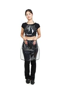 waterproof apron with pockets for women and men. chef, server, hairstylist, dishwasher in transparent/clear/black/white