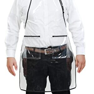 Waterproof Apron With Pockets For Women And Men. Chef, Server, Hairstylist, Dishwasher in Transparent/Clear/Black/White