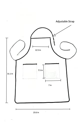 Waterproof Apron With Pockets For Women And Men. Chef, Server, Hairstylist, Dishwasher in Transparent/Clear/Black/White