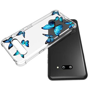 Tothedu Phone Case for LG V60 ThinQ 5G Case/LG V60/LM-V600 Case for Girls, Clear Slim Shockproof Pattern Soft Flexible TPU Back Phone Protective Cover Cases for LG V60 ThinQ (Butterfly)