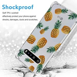 Vavies Case for LG V60 ThinQ 5G Case/LG V60/LM-V600 Case, Slim Shockproof Clear Pattern Soft Flexible TPU Back Phone Protective Cover Cases for LG V60 ThinQ 5G (Pineapple)