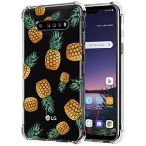 Vavies Case for LG V60 ThinQ 5G Case/LG V60/LM-V600 Case, Slim Shockproof Clear Pattern Soft Flexible TPU Back Phone Protective Cover Cases for LG V60 ThinQ 5G (Pineapple)