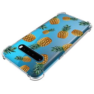 Vavies Case for LG V60 ThinQ 5G Case/LG V60/LM-V600 Case, Slim Shockproof Clear Pattern Soft Flexible TPU Back Phone Protective Cover Cases for LG V60 ThinQ 5G (Pineapple)