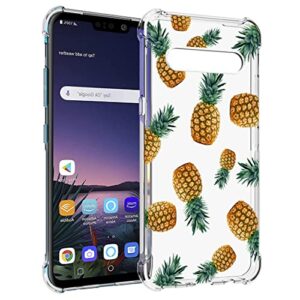 Vavies Case for LG V60 ThinQ 5G Case/LG V60/LM-V600 Case, Slim Shockproof Clear Pattern Soft Flexible TPU Back Phone Protective Cover Cases for LG V60 ThinQ 5G (Pineapple)