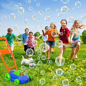 Bennol Bubble Lawn Mower for Toddlers, Kids Automatic Bubble Blower Maker Machine, Outdoor Gardening Push Toys, Christmas Birthday Gifts for Preschool Baby Boys Girls