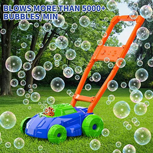 Bennol Bubble Lawn Mower for Toddlers, Kids Automatic Bubble Blower Maker Machine, Outdoor Gardening Push Toys, Christmas Birthday Gifts for Preschool Baby Boys Girls