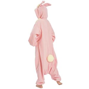 SAZAC Fluffy Rabbit Kigurumi Onesie Jumpsuit Halloween Costume (Pink)