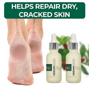 Best Moisturizer for Dry Skin on Feet & Body | Sodium Boost Softening Oil | Natural Skincare Products for Women Men & Teens with Itchy Sensitive Combination Skin | Add to Bathtub Routine or Foot Spa