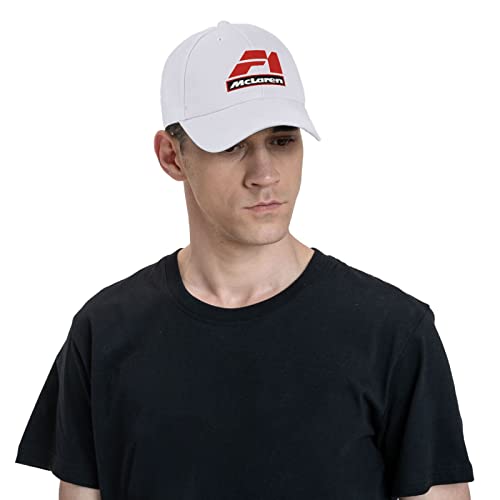 AVOJEE Mclaren-F1-Logo Hats Caps Baseball Cap Adjustable Fashion Uv Protection Caps Unisex White