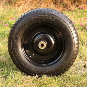 GICOOL 14.5" Tire and Wheel, 3.50-8 Wheelbarrow Pneumatic Tire, with 6" Centered Hub, 5/8" Axle Bore Hole, Sealed Bearings for Wheelbarrows Trolley Dolly Garden Wagon Gorilla Cart Wheel Replacement