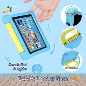 KYASTER Kids Tablet, 7 inch 5G WiFi 6 Android 12 Tablet for Kids, Full HD 1920x1200 IPS Screen, 2GB RAM 32GB ROM,Parental Controls Game Education Apps,EVA Kids-Proof Case with Stylus