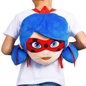 p.m.i. miraculous ladybug plush school backpack | one of two 12-inch-tall collectibles | miraculous ladybug toys and playable plush backpacks | miraculous ladybug