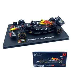 htlnuzd bburago 1:43 2022 f1 champion racing rb18#11 f1 formula sergio perez 1/43 no.11 diecast alloy collectible toy car model (hardcover version rb18# 11)