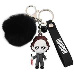 cemmy xu women men halloween keychain horror movie keychains small bell for party favor key-304